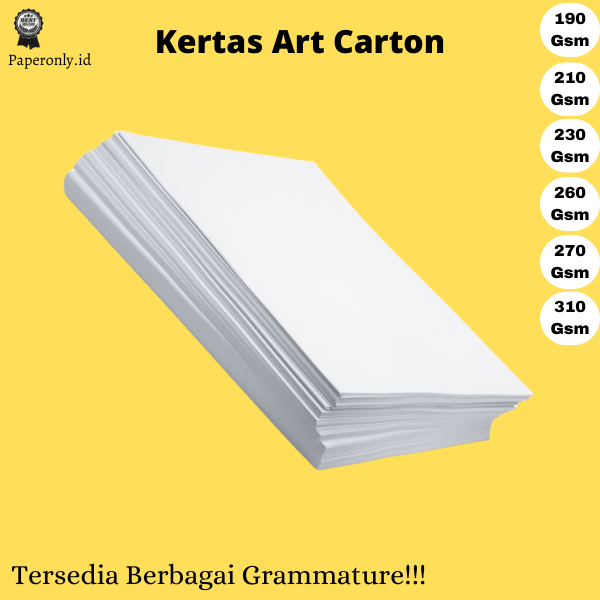 Kertas Art carton A4 Kertas Karton 100 lbr 190/210/230/260/270/310 gsm ...
