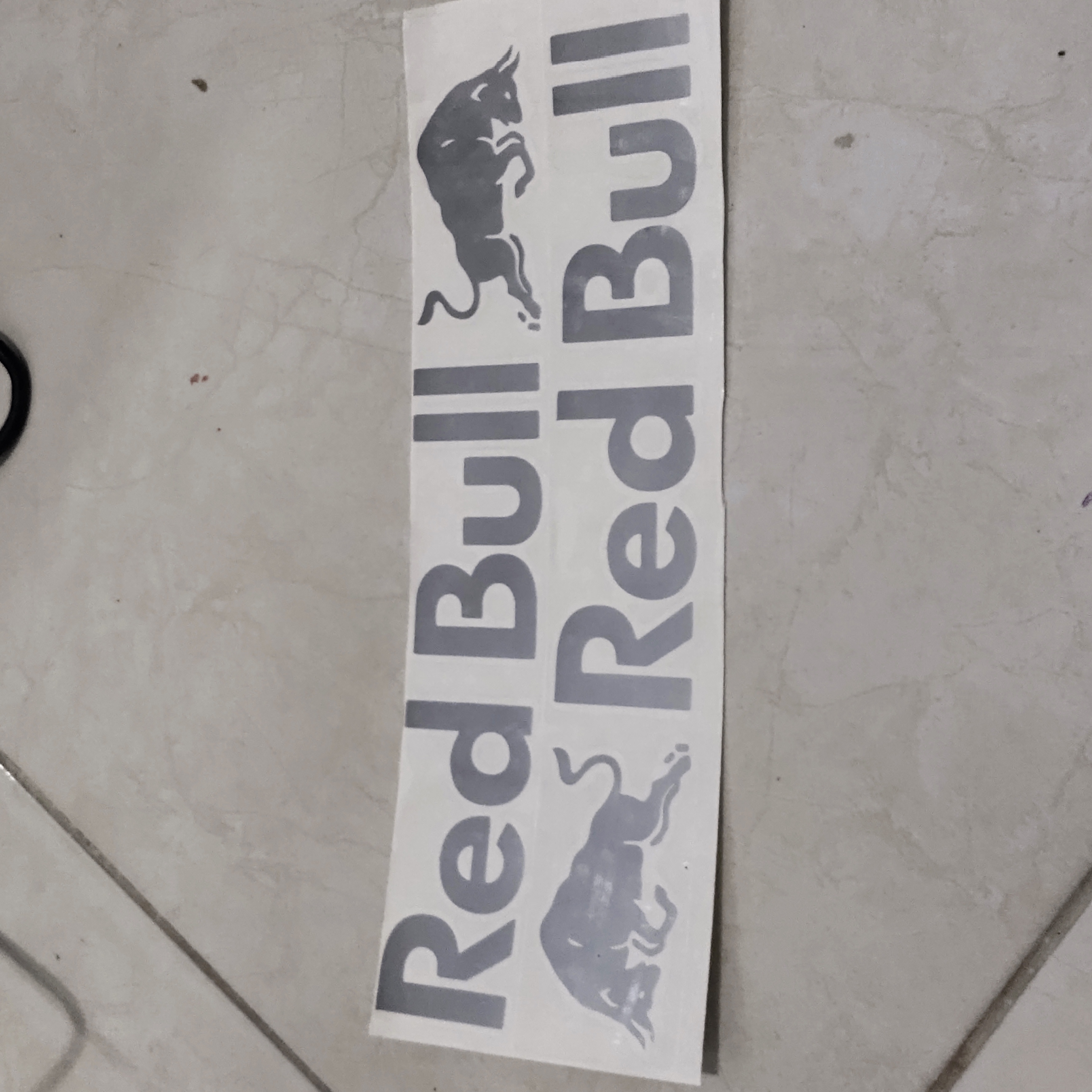 Cutting Stiker RED BULL Warna Putih Hitam Sticker RedBull Helm 23cm ...