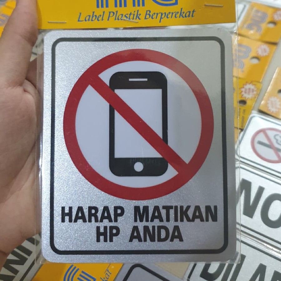 Stiker Tempel Pintu PVC Signage Papan Nama Logo Harap Matikan HP Anda | Lazada Indonesia