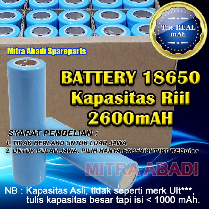 Li-ion Battery Baterai 18650 INR18650P 2600 mAh 2.6Ah | Lazada Indonesia
