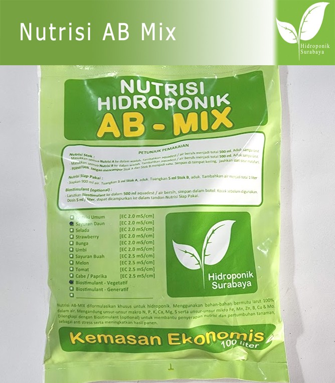 KEMASAN BARU - AB MIX DAUN PUPUK NUTRISI HIDROPONIK AB MIX PEKATAN 500 ...