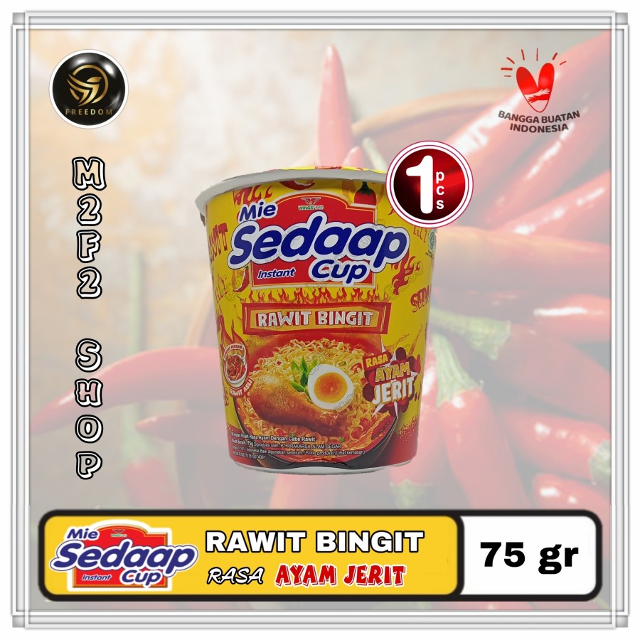 Mie Sedaap Cup Instant Kuah Rawit Bingit Rasa Ayam Jerit - 75 gr ...