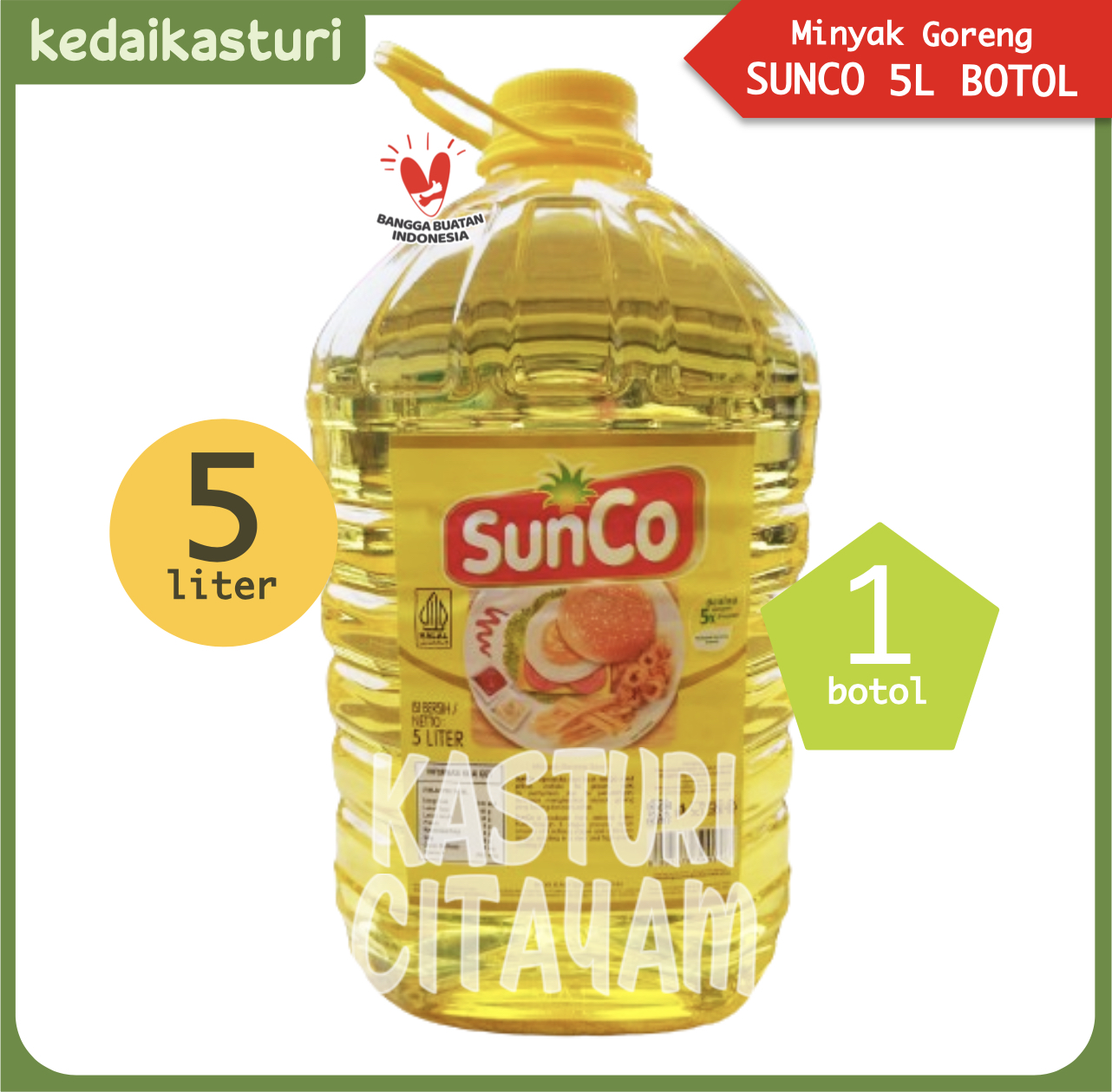 Sunco 5 Liter Minyak Goreng - 1 Botol | Lazada Indonesia