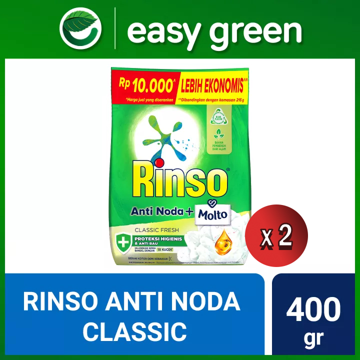 Rinso Molto Anti Noda Detergen Bubuk Classic Fresh 400G - Isi 2 ...