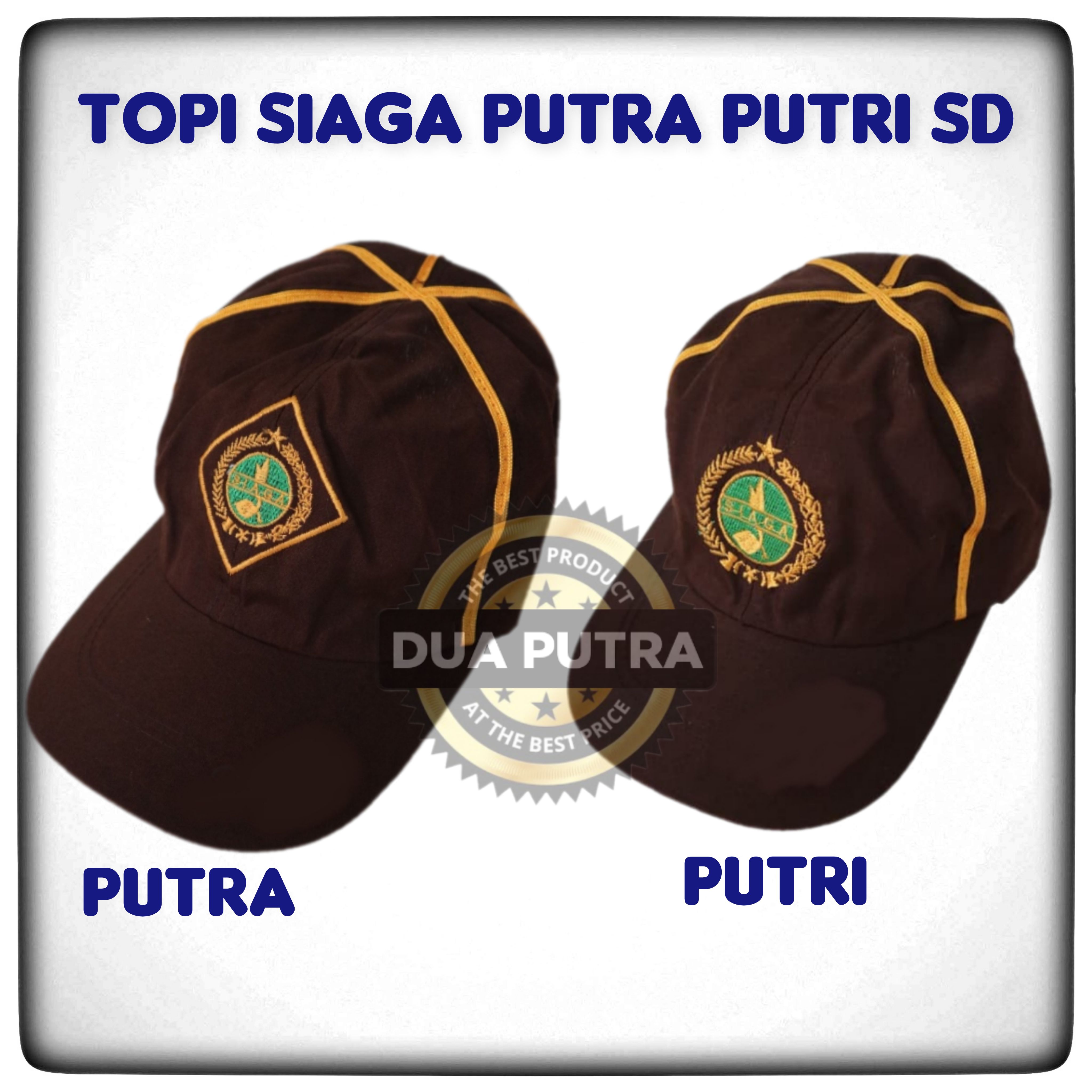 Topi sekolah SD pramuka siaga bordir topi putra dan putri | Lazada ...