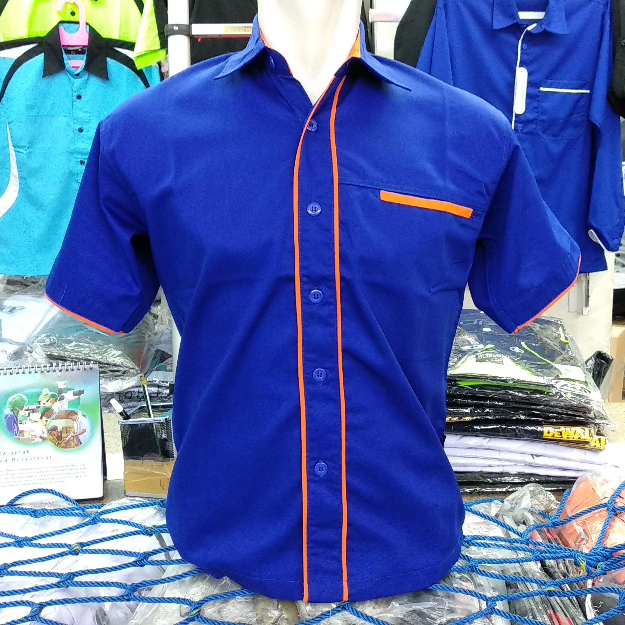 kemeja baju seragam promosi lis | Lazada Indonesia