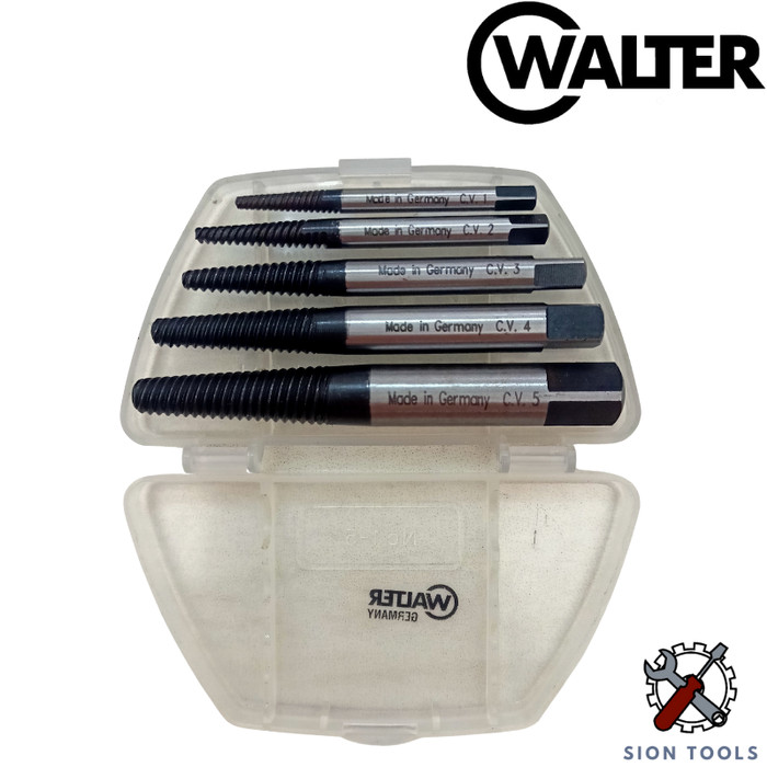 WALTER 5 PCS SCREW EXTRACTOR SET 10-50 / TAP BALIK PEMBUKA BAUT SEKRUP ...