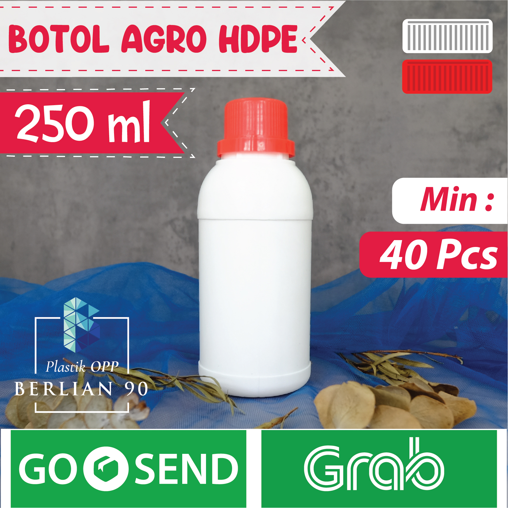 (90 PCS) Botol AGRO 250 ml Botol SOLID 250 ML Botol LABOR 250 ML HDPE ...