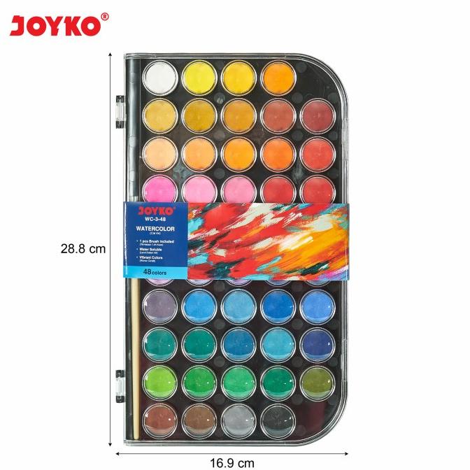 Joyko Watercolour Set 48 Colours / Cat Air Joyko 48 Warna Set Wc-3-48 ...
