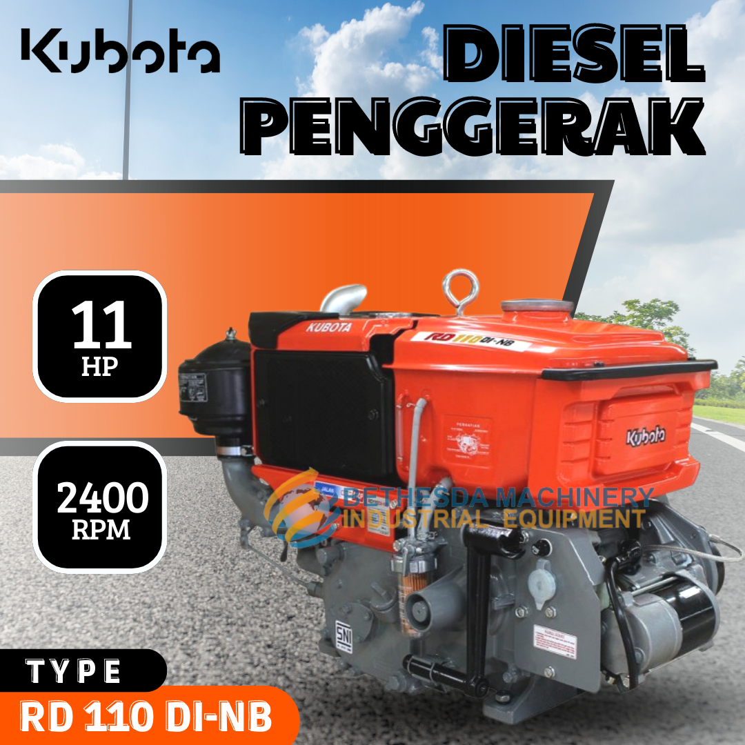 Mesin Diesel Kubota RD 110 DI-NB / mesin penggerak 11 Hp electric ...
