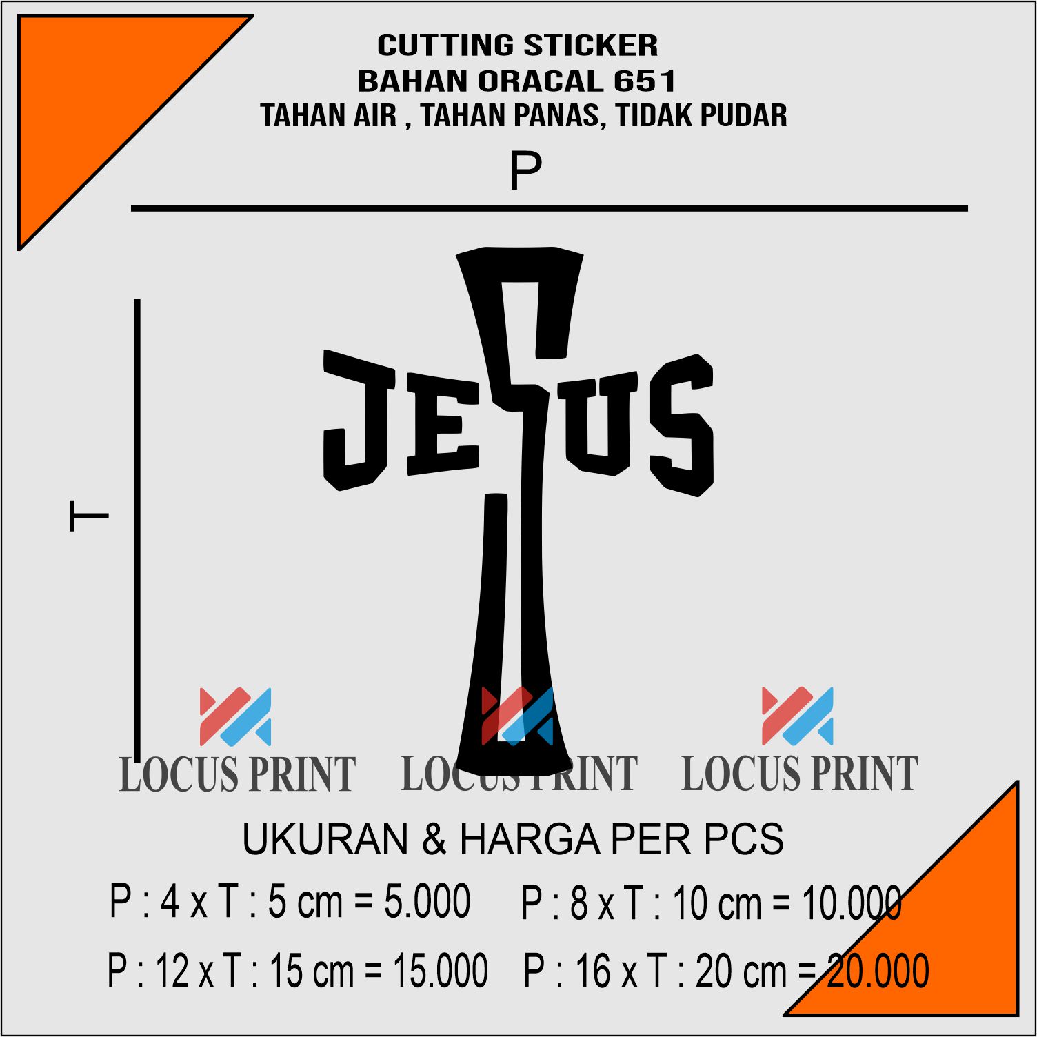 Cutting Sticker Stiker Jesus Yesus Salib Kristen Nasrani Katholik ...