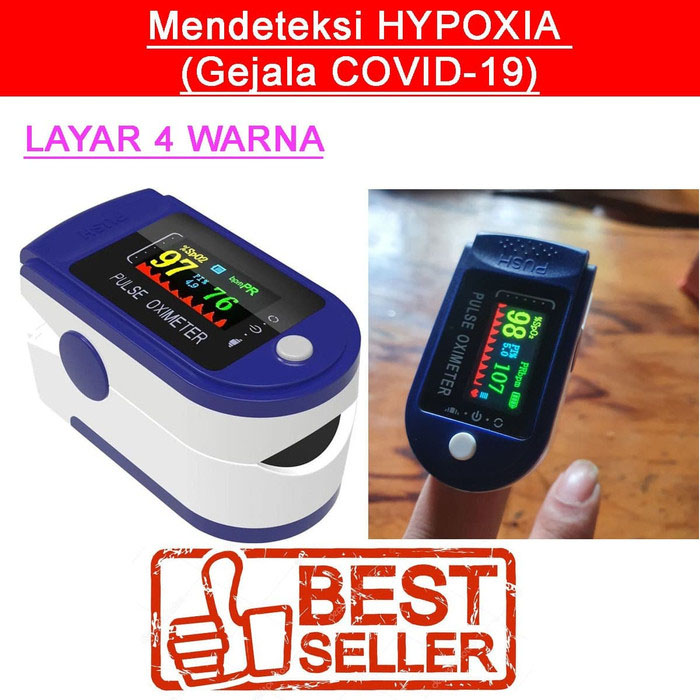 fingertip pulse oximeter oxymeter spo2 alat ukur kadar oksigen darah ...