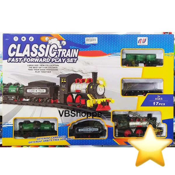 premium kereta mainan lokomotif gerbong rel classic train fast forward ...