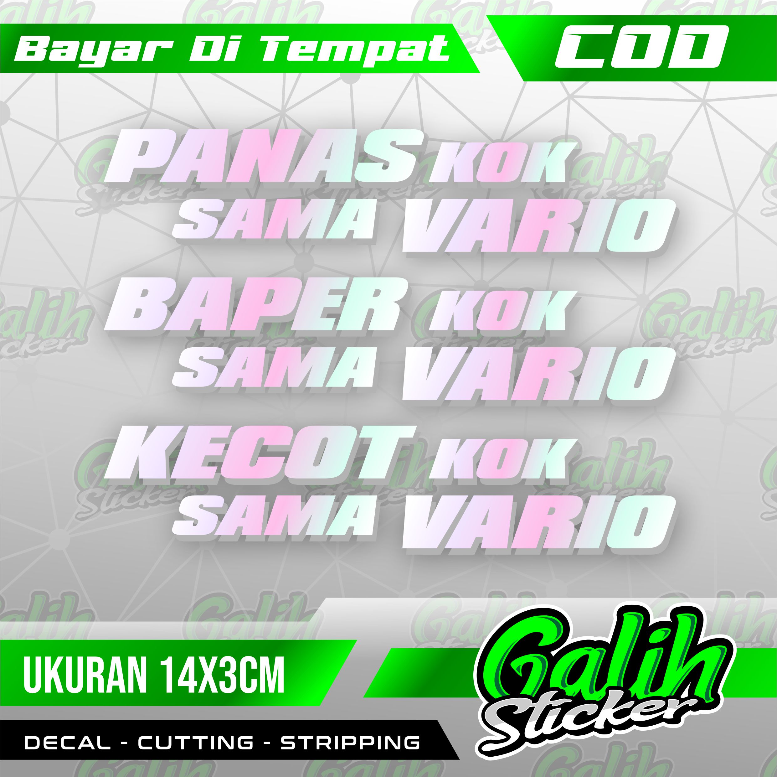 Gs Sticker - Stiker Panas Kok Sama Vario - Baper Kok Sama Vario - Kecot ...