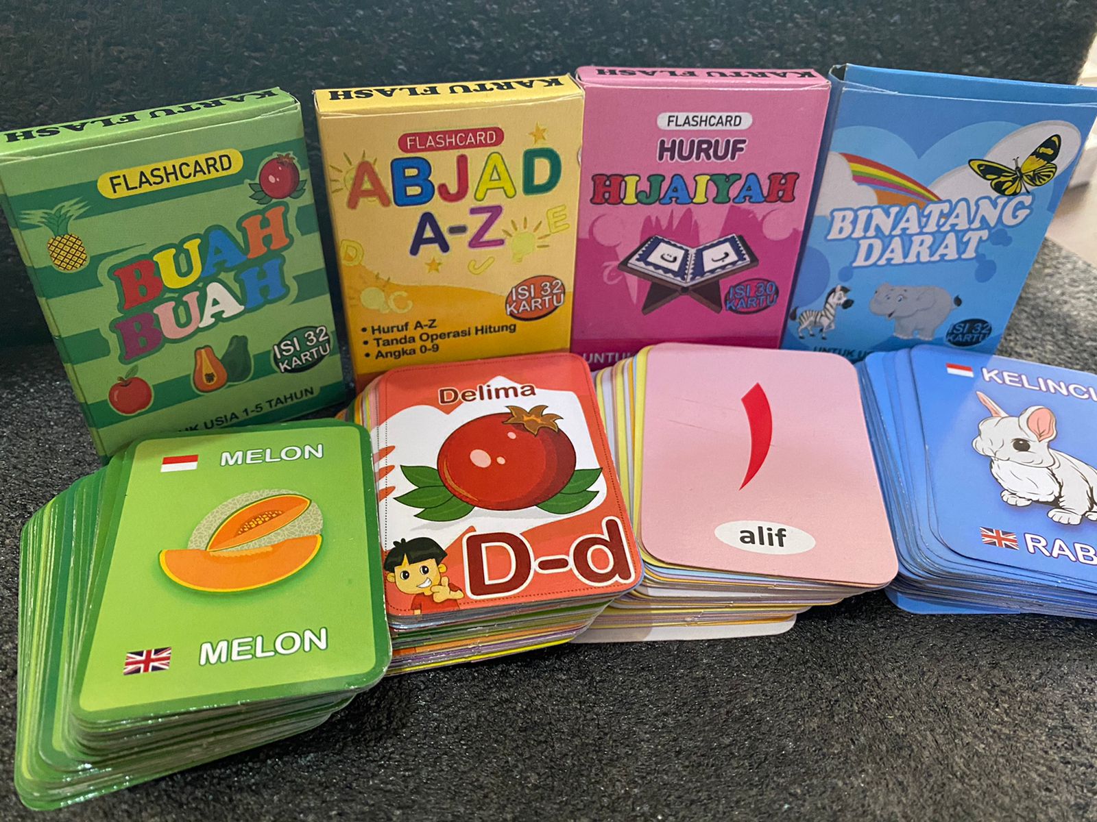 Flash Card // Mainan Edukasi Kartu Pintar Anak Balita // Binatang Darat ...