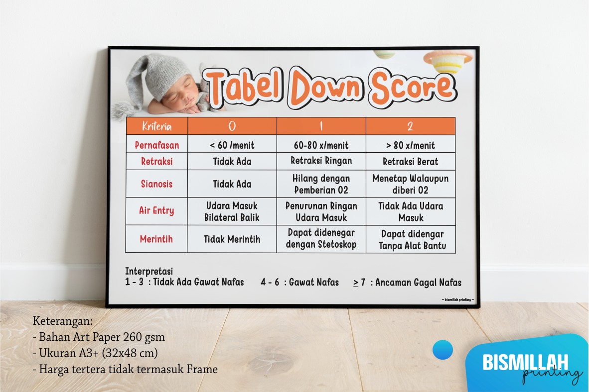 poster Kebidanan Tabel Down Score | Lazada Indonesia