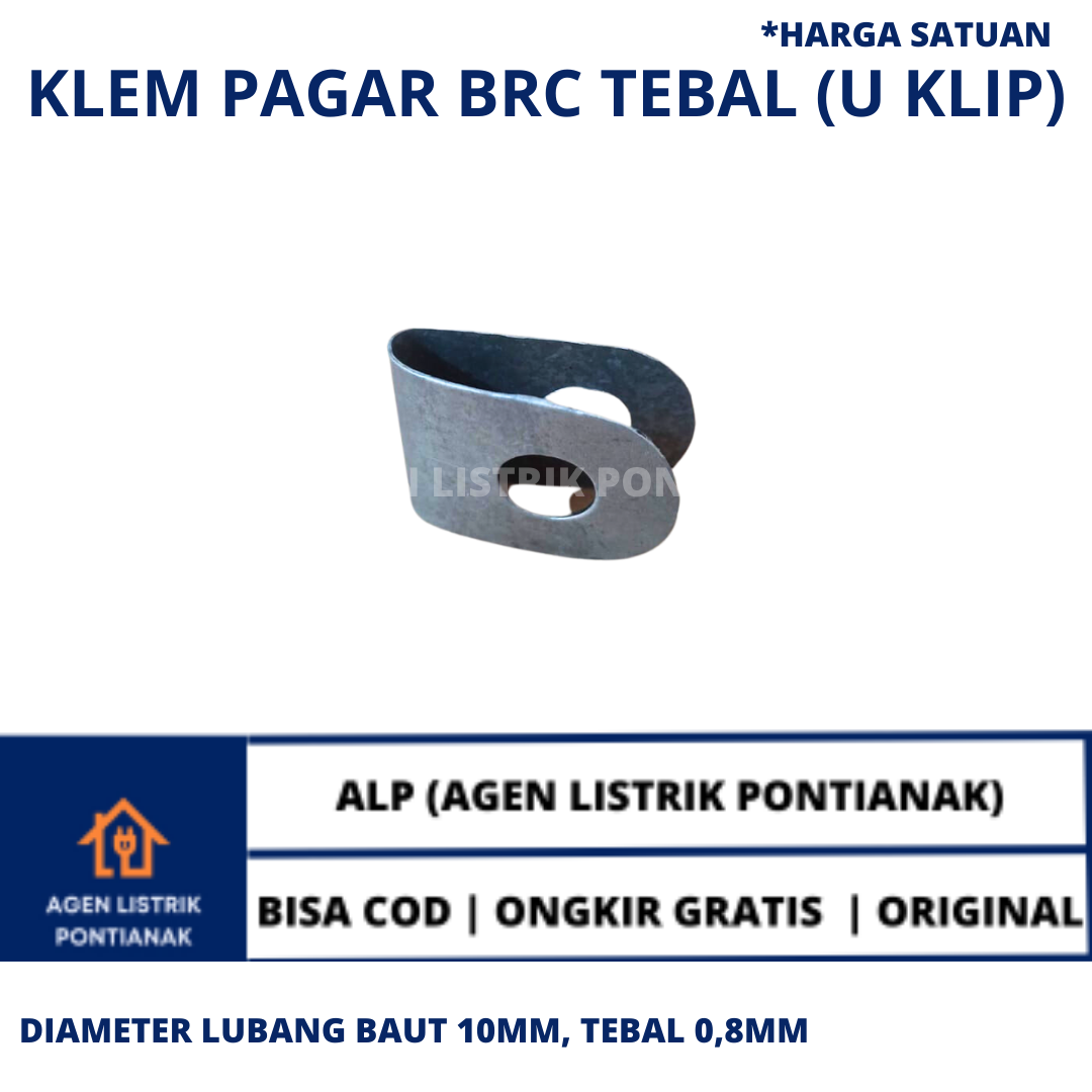 KLEM BRC TEBAL 0,8 MM ( V KLIP / U KLIP ) KLEM PAGAR BRC HARGA PER BIJI ...