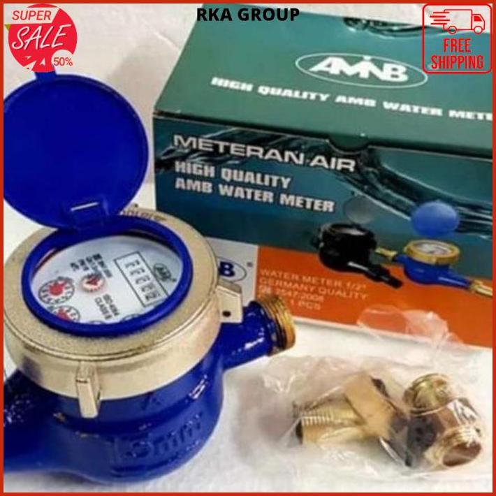 Meteran Air Besi Amnb 1/2 3/4 Sni / Pdam Water Meter Pam Flow Meter ...