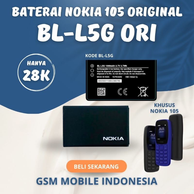 Baterai Nokia BL-L5G l Nokia 105 l Nokia BL-L5G ORI FSUDZ OEM Baterai Hitam 2IC Double Power ...