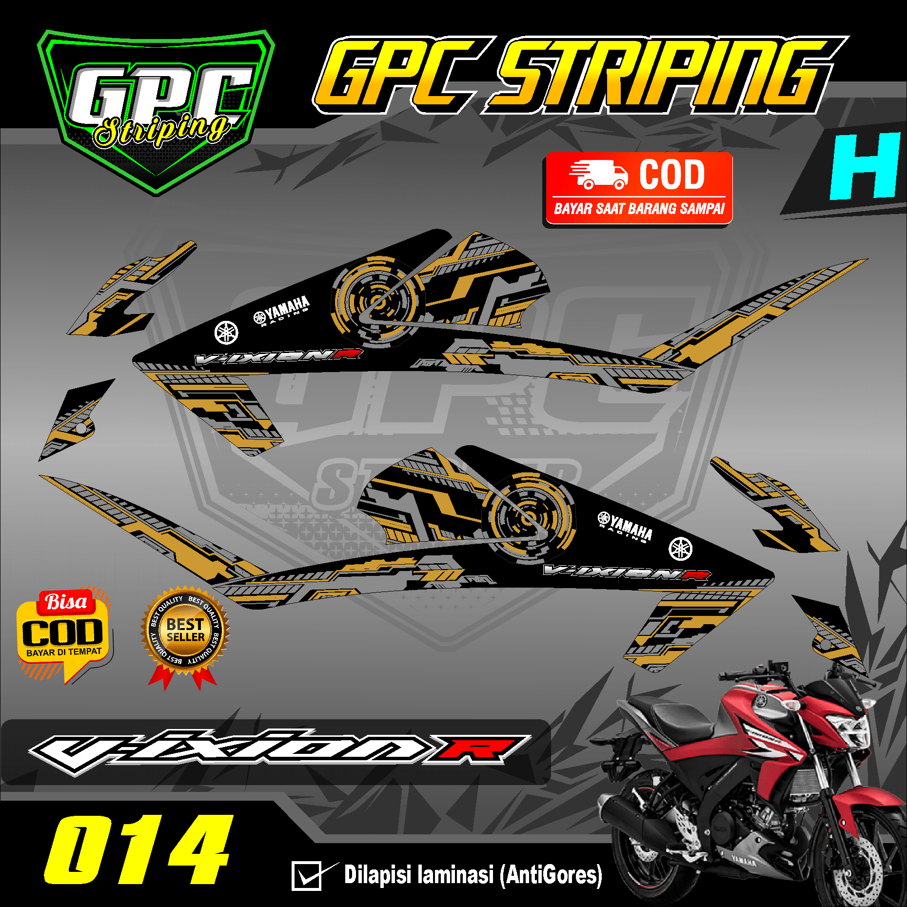 Sticker Striping Sticker Vixion R All New 2017-2020 -Variasi List Motor ...
