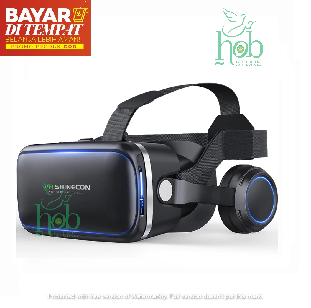 VR SHINECON Box Virtual Reality Glasses dengan Headphone 6.0 for Phone ...