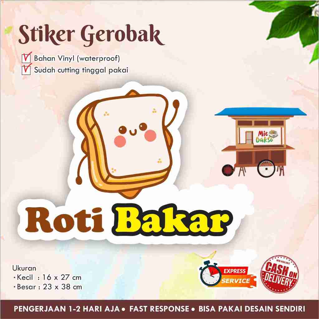 STIKER KACA GEROBAK VINYL ROTI BAKAR / LABEL MAKANAN | Lazada Indonesia
