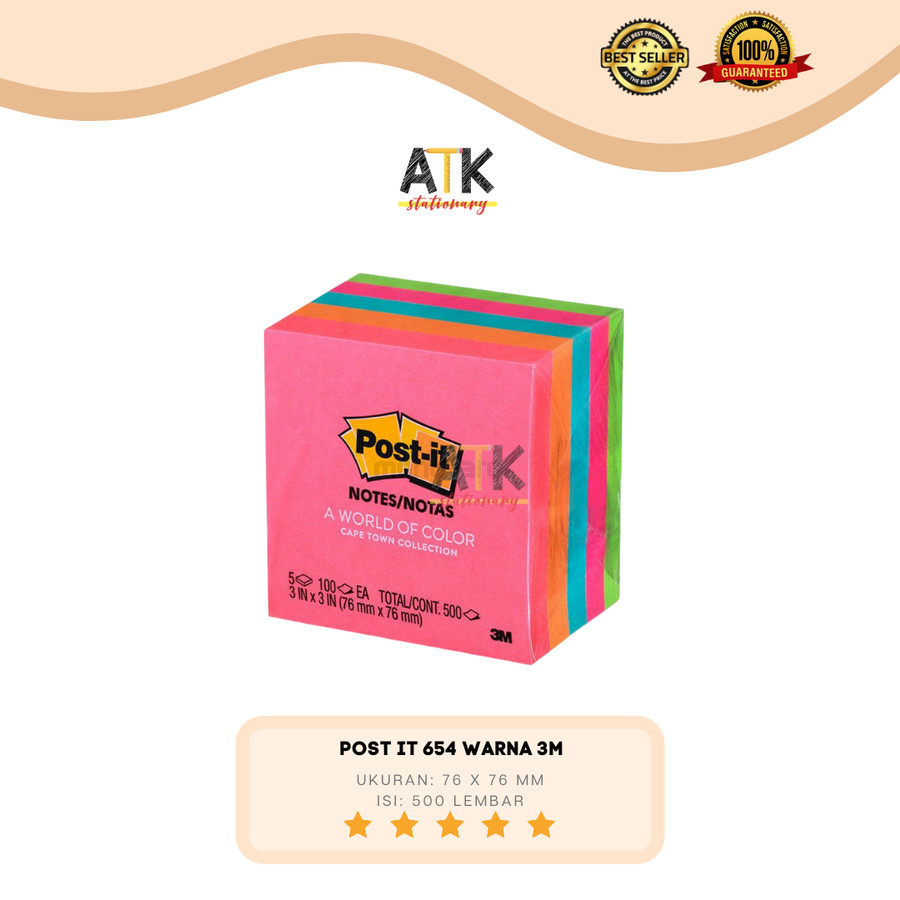 Post It 3M 654 Warna atk | Lazada Indonesia