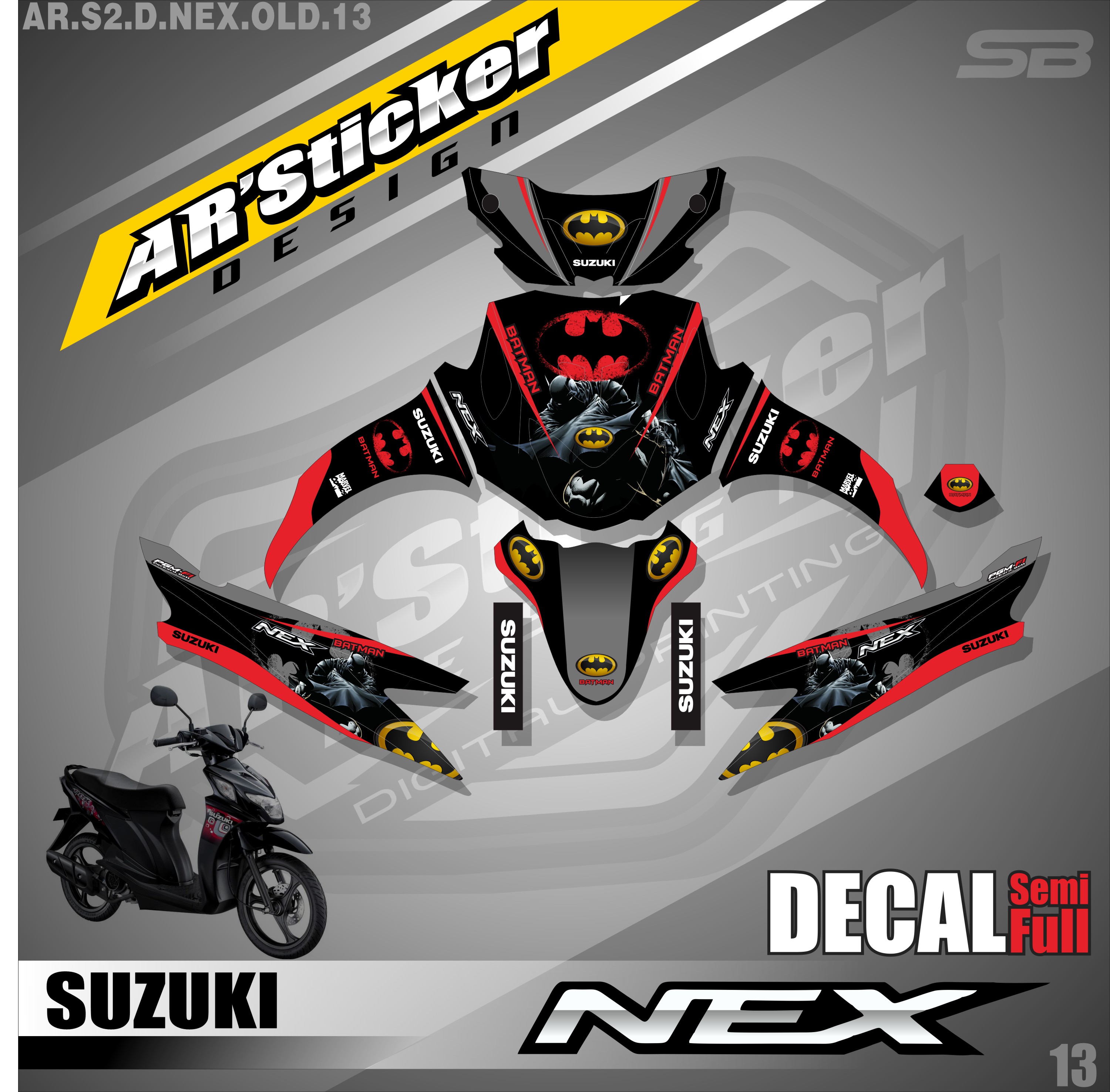 Sticker Decal NEX OLD - Stiker Dekal Motor Suzuki NEX 1 Lama Full Body ...