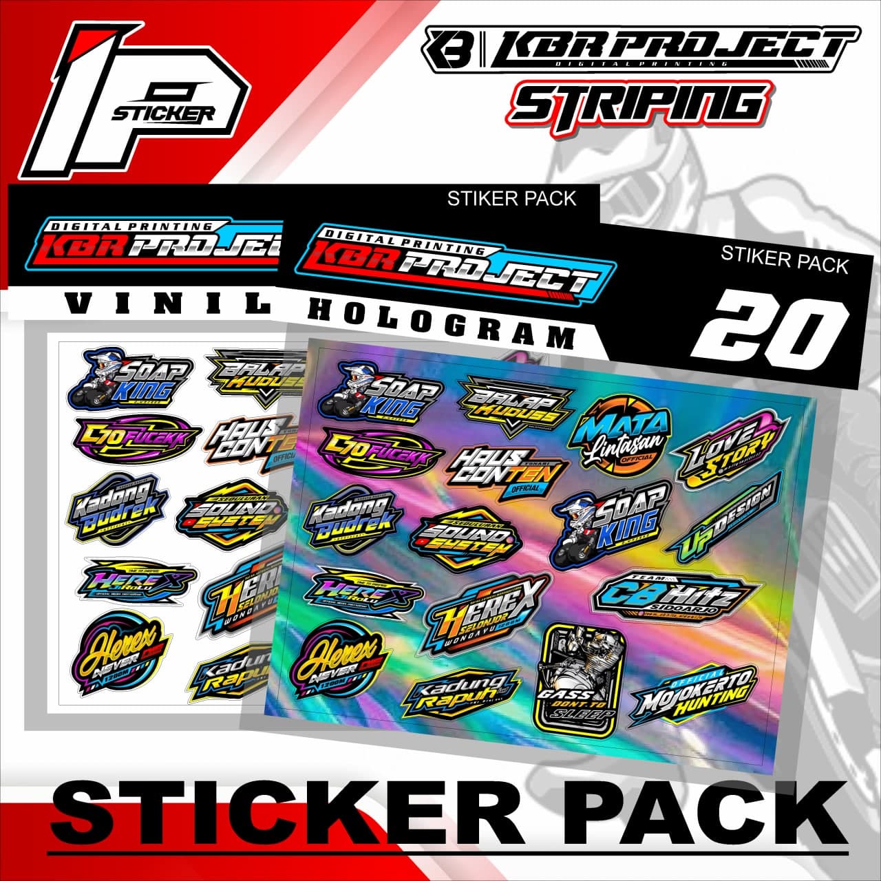 Sticker Pack - Sticker Pack Variasi List Sticker Pack.20 Design IP ...