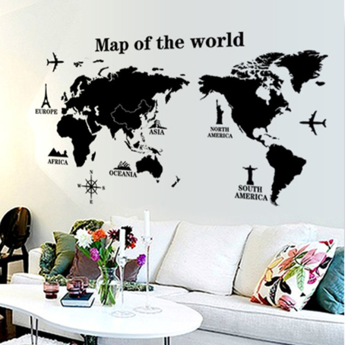 Wall Sticker Map - Sticker Dinding - Sticker Rumah - Dekorasi Dinding ...