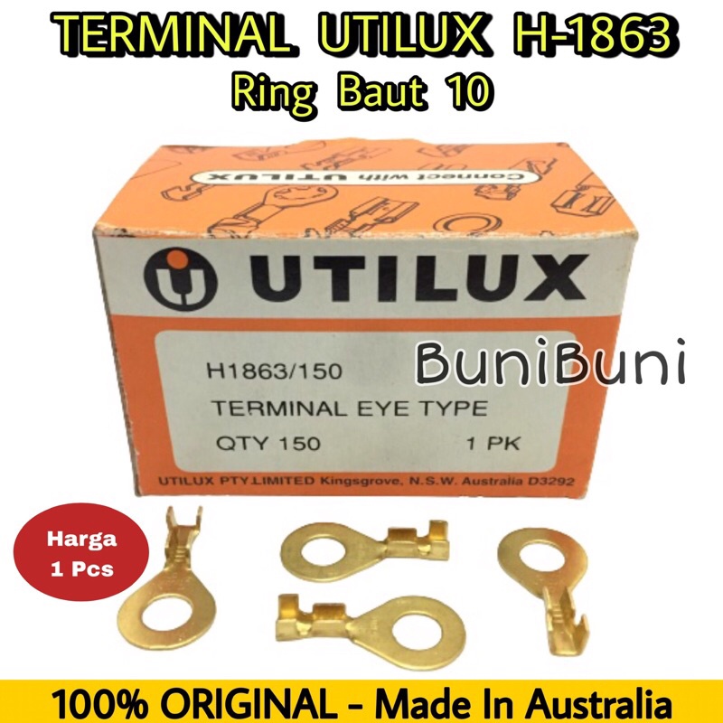 Terminal Skun Utilux Ring Baut 10 Ukuran M6 (ECERAN) / Skun UTILUX Diameter 6 MM H-1863 Original ...