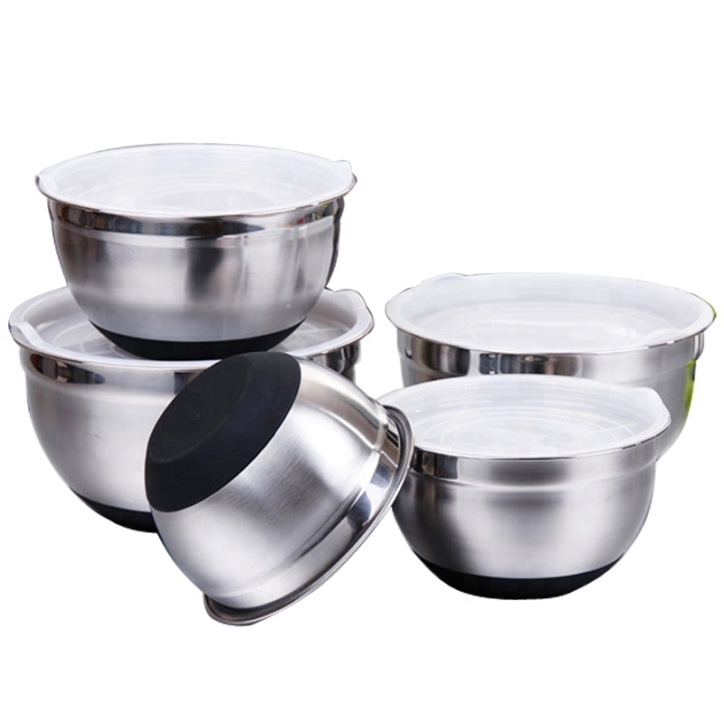 Stainless Steel Mixing Bowl Ergonomic Non-Slip Silicone Base ...
