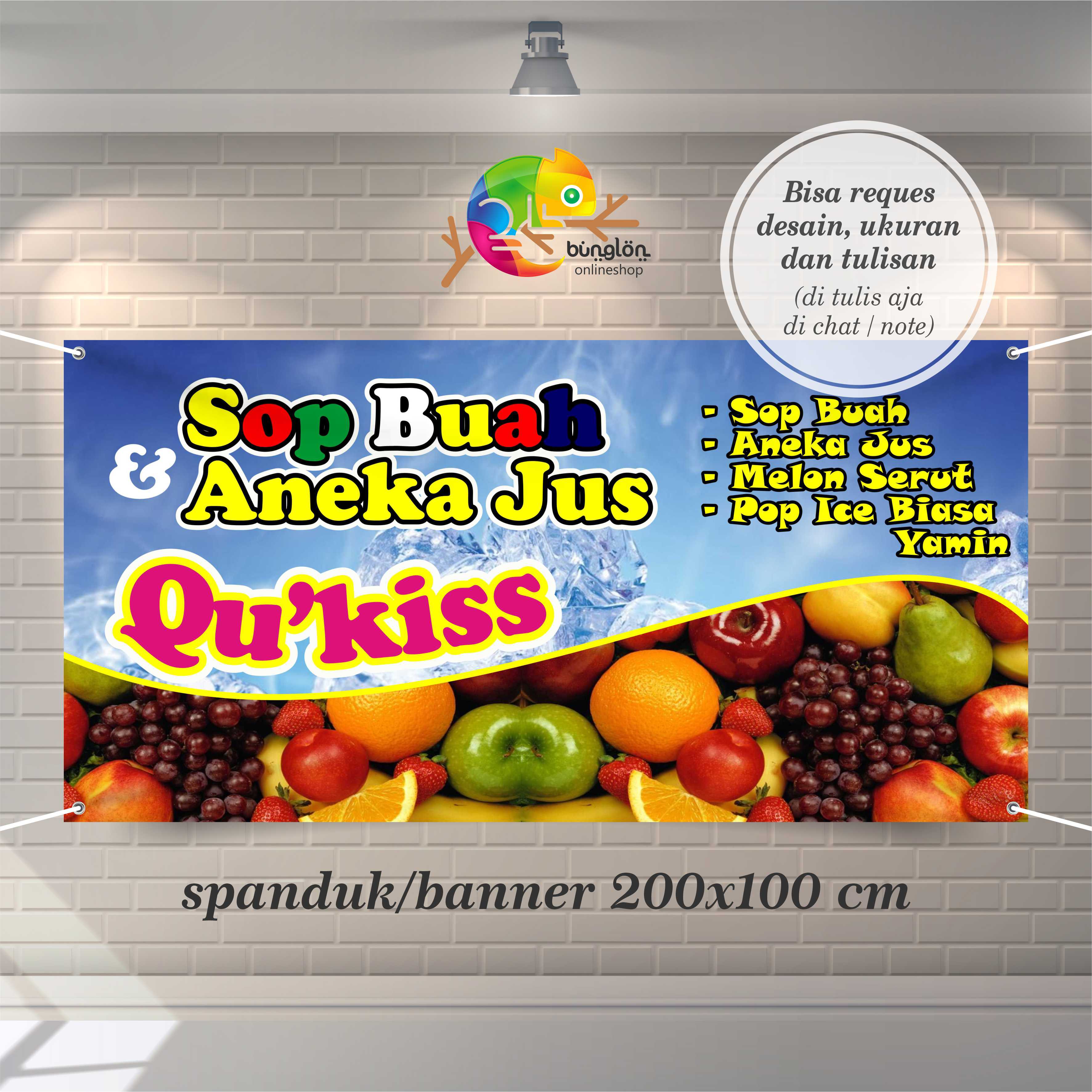 Size 200x100 Cm Spanduk, Banner Sop Buah & Aneka Juice Jus | Lazada ...