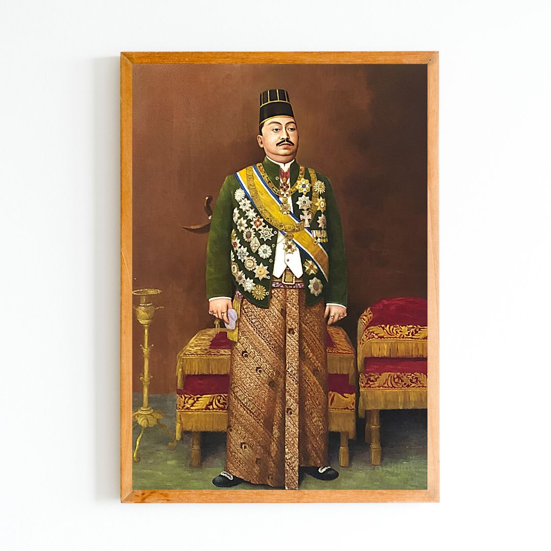 Lukisan Cetak Sri Susuhunan Pakubuwana X Plus Bingkai Kayu Minimalis ...