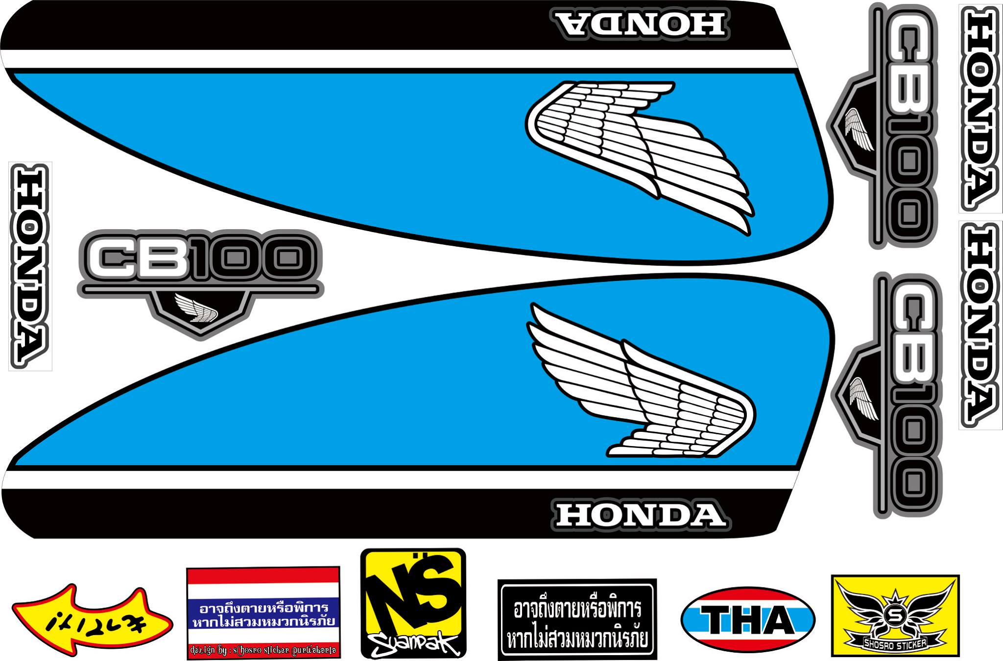 STRIPING CB100 BIRUR VARIASI CB JADUL DILAN STICKER CB100 PREMIUM ...