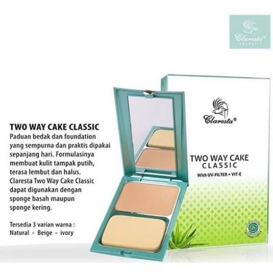 Claresta Two Way Cake Clic with UV Filter + Vit E - 12 gram | Lazada Indonesia
