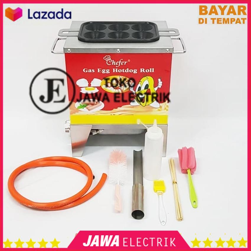 Mesin Sosis Telur Sostel Gas Egg Roll Hotdog - Chefer 6 Lubang | Lazada ...