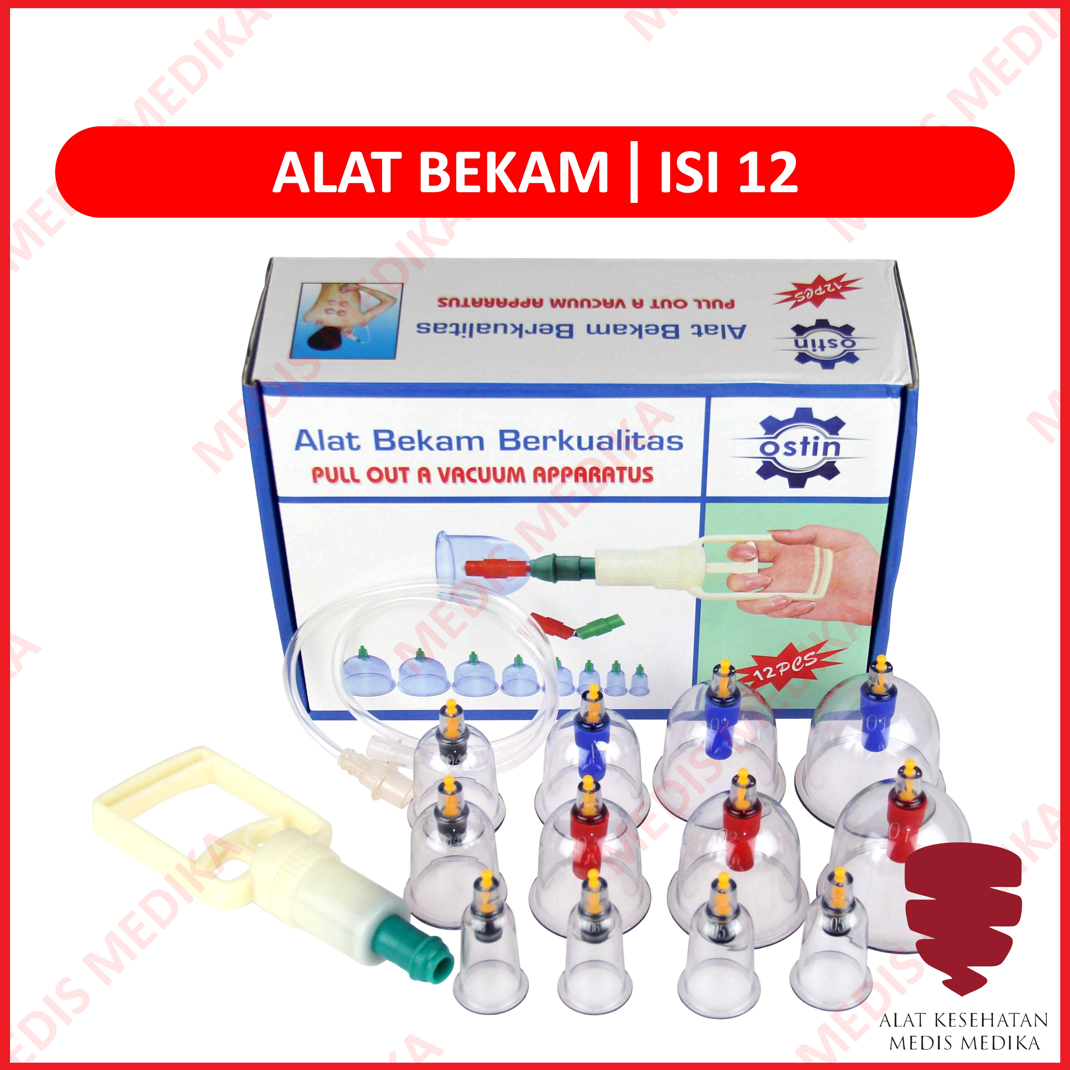Kop Angin Alat Bekam Modern Vacuum Cupping Isi 12 Cup Kit Terapi Badan ...