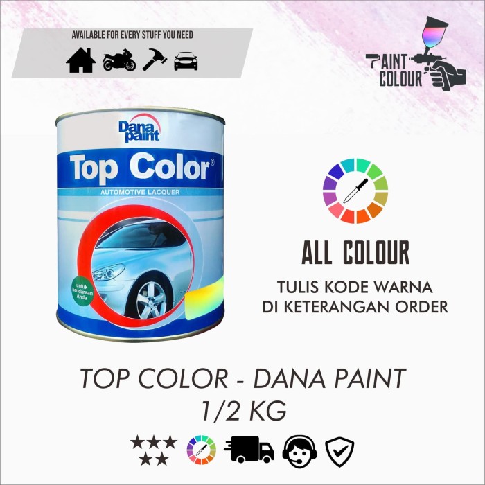 TOP COLOR - Cat Mobil Besi Kayu Metal Duco Standar Isi 1/2 Kaleng ...