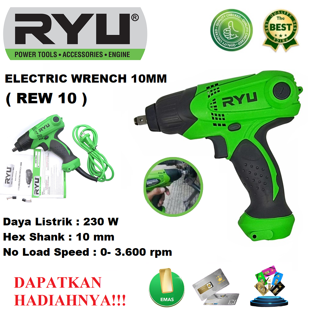 Tekiro Ryu Electric Wrench REW 10 / Mesin Buka Baut Listrik Mesin ...