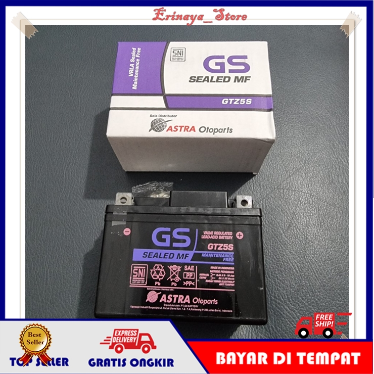 ORIGINAL Accu Aki Motor Suzuki GS GTZ5S Astra Accu Kering MF Original ...