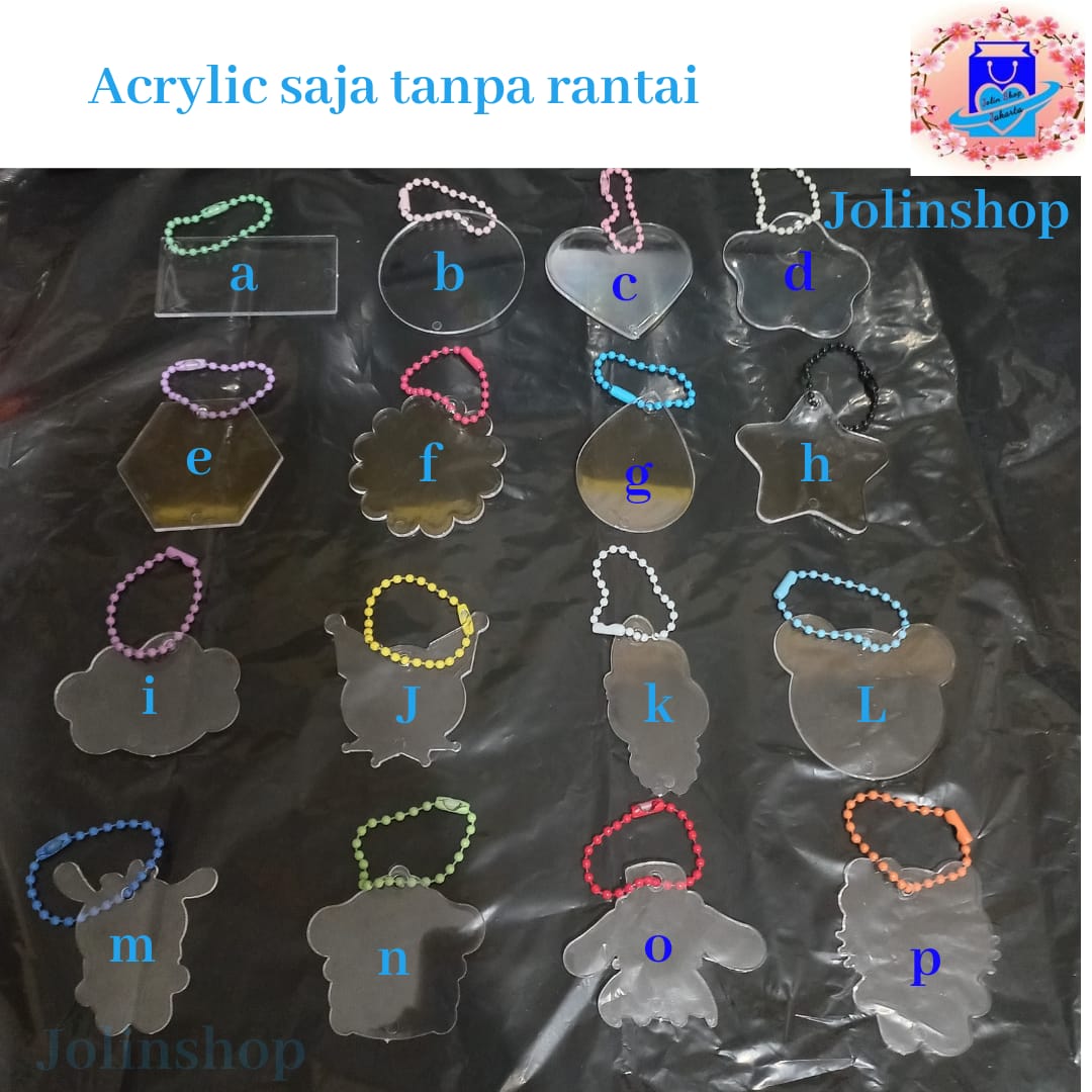 Akrilik Polos Clear Blank Acrylic Keychain Bahan Gantungan Kunci ...