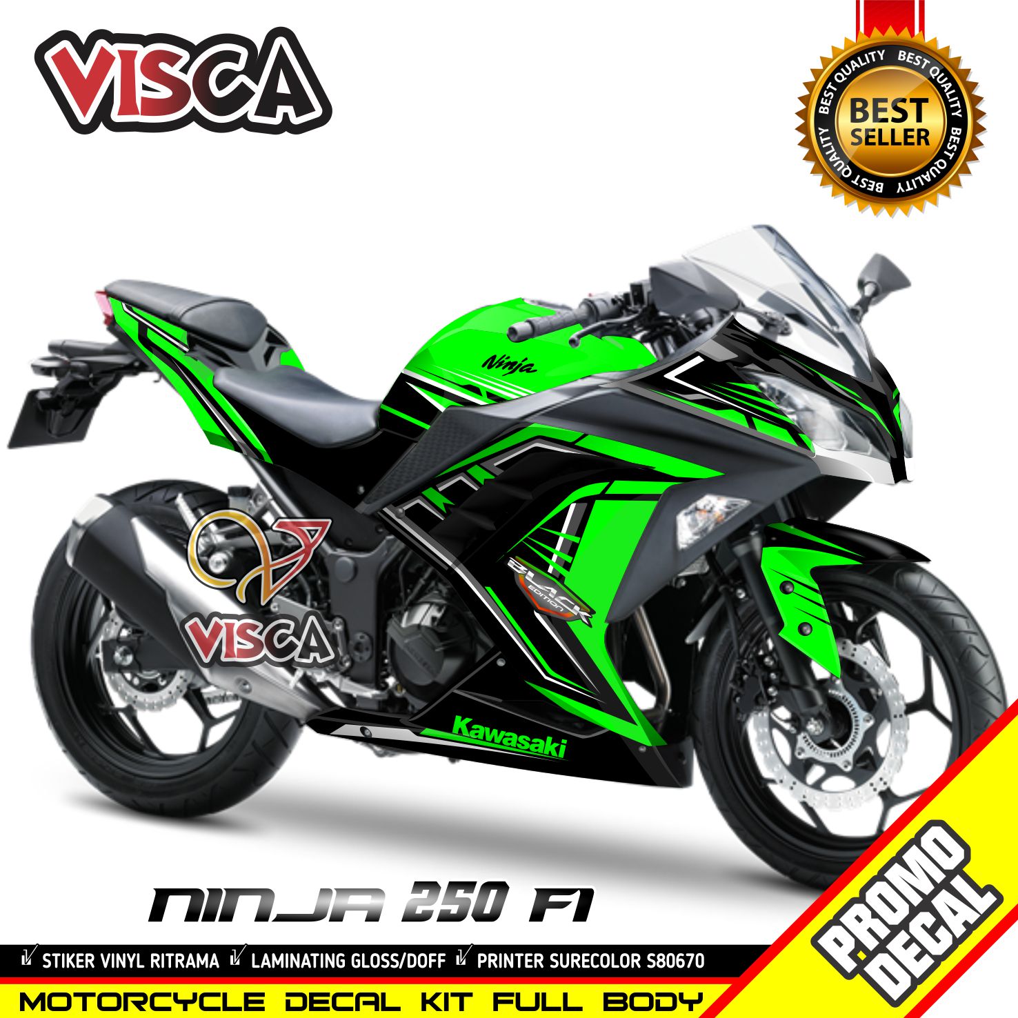 Decal Ninja 250 Fi Full Body Stiker Ninja 250 Fi Full Body Striping ...