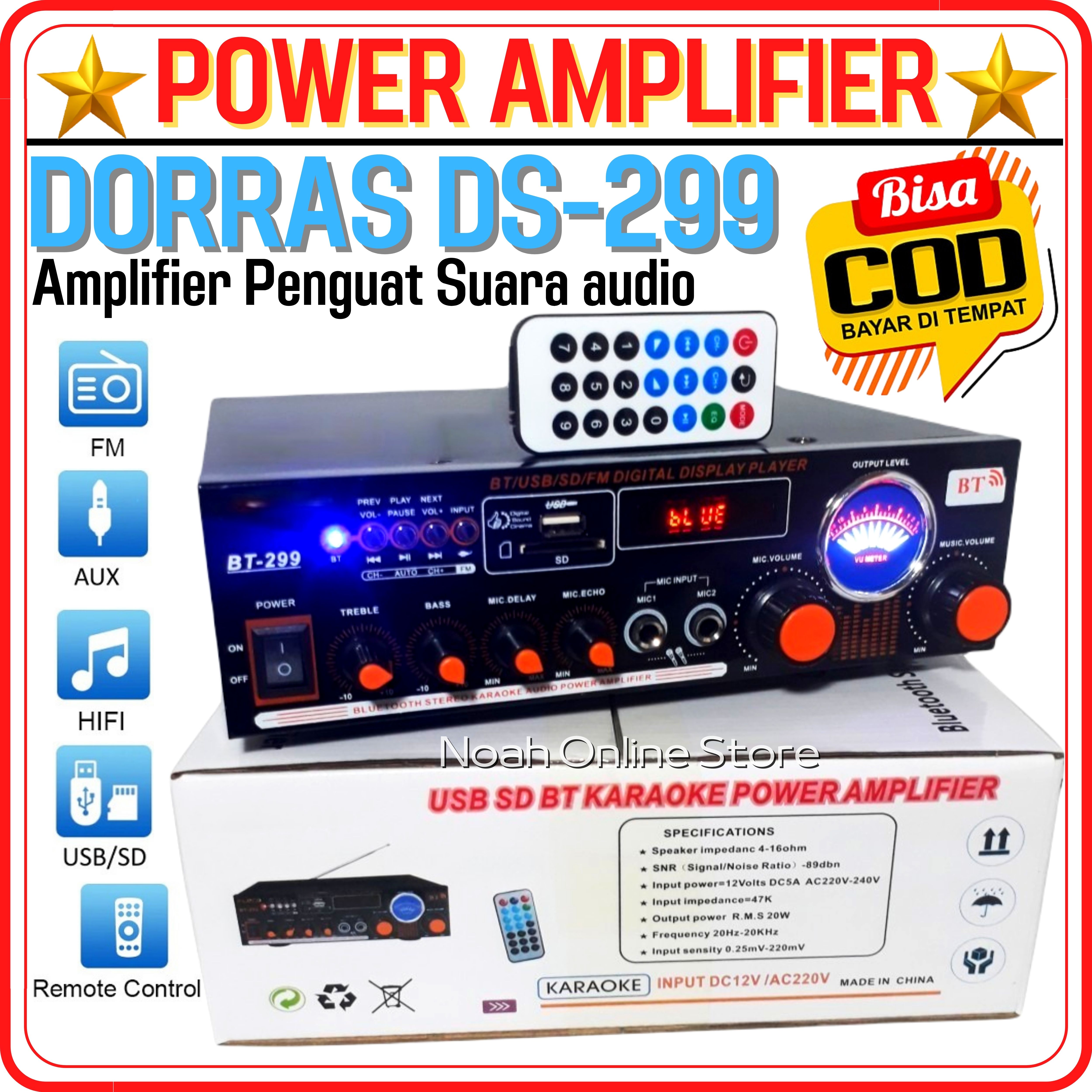 POWER AMPLIFIER WIRELESS BLUETOOH DORRAS DS 299 - POWER AMPLIFIER BLUETOOTH DORRAS DS-299 POWER ...