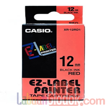EZ Label Printer XR-12RD1 12mm Black on Red Tape Label Casio | Lazada ...