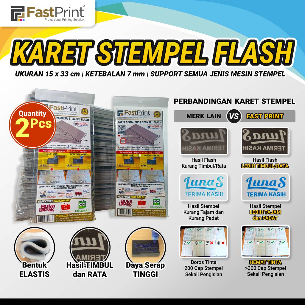 Fast Print Karet Busa Stempel Lembaran Ukuran 15x33 | Lazada Indonesia