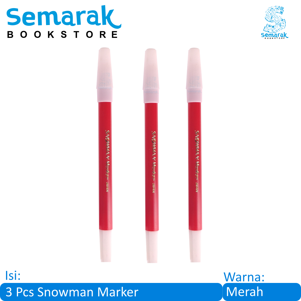 Snowman Marker PW-1A Spidol Warna Kecil - Merah [3 Pcs] | Lazada Indonesia