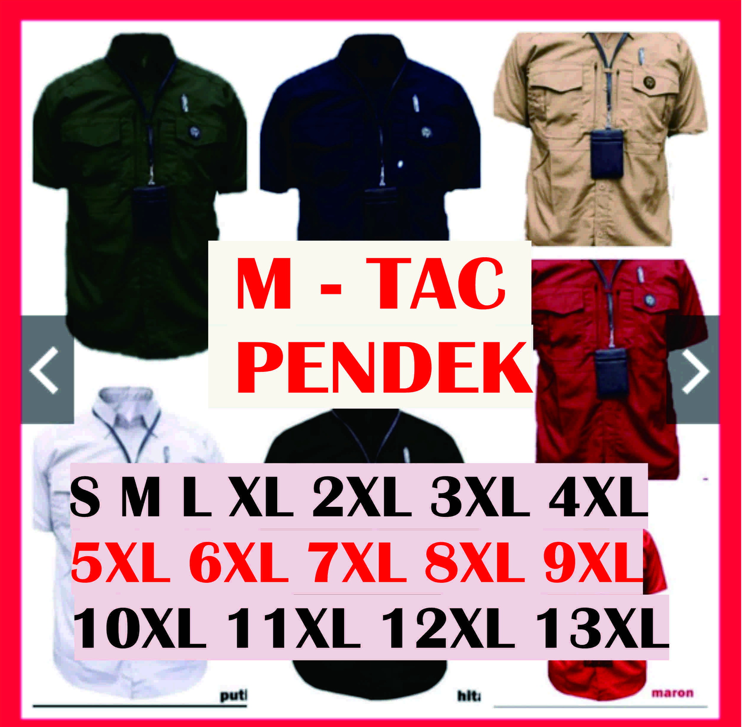 KEMEJA BAJU TACTICAL TAKTIKAL MTAC M-TAC M TAC TANGAN LENGAN PENDEK PDL ...
