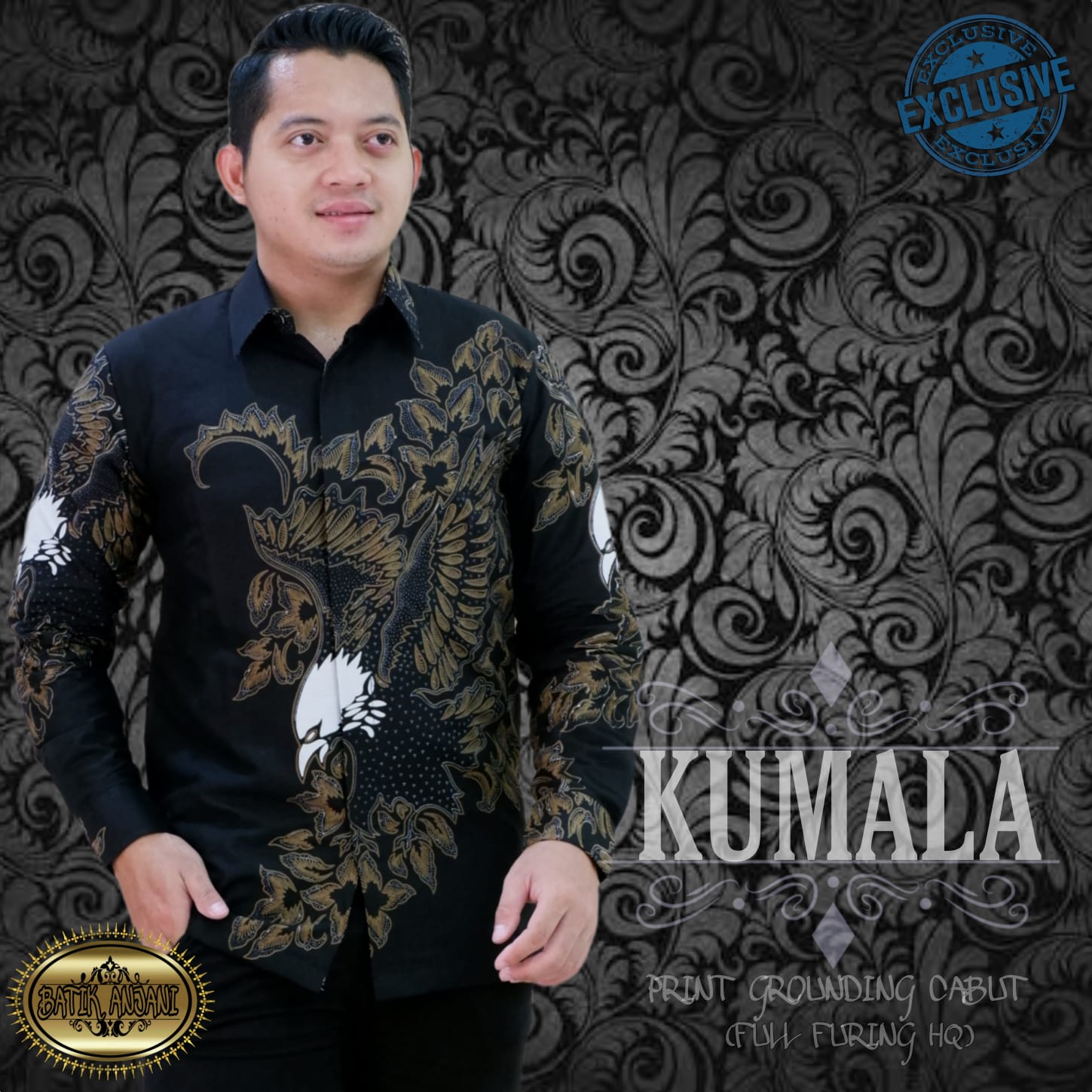 KUMALA / Kemeja Batik Dasar Hitam / Kemeja Batik Pria Lapis Furing ... KUMALA / Kemeja Batik Dasar Hitam / Kemeja Batik Pria Lapis Furing ...