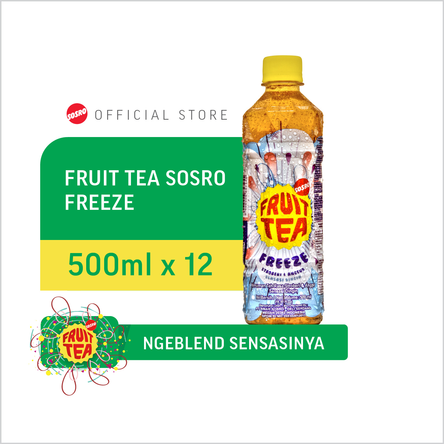 Fruit Tea Sosro Freeze pet 500 ml isi 12 pcs | Lazada Indonesia